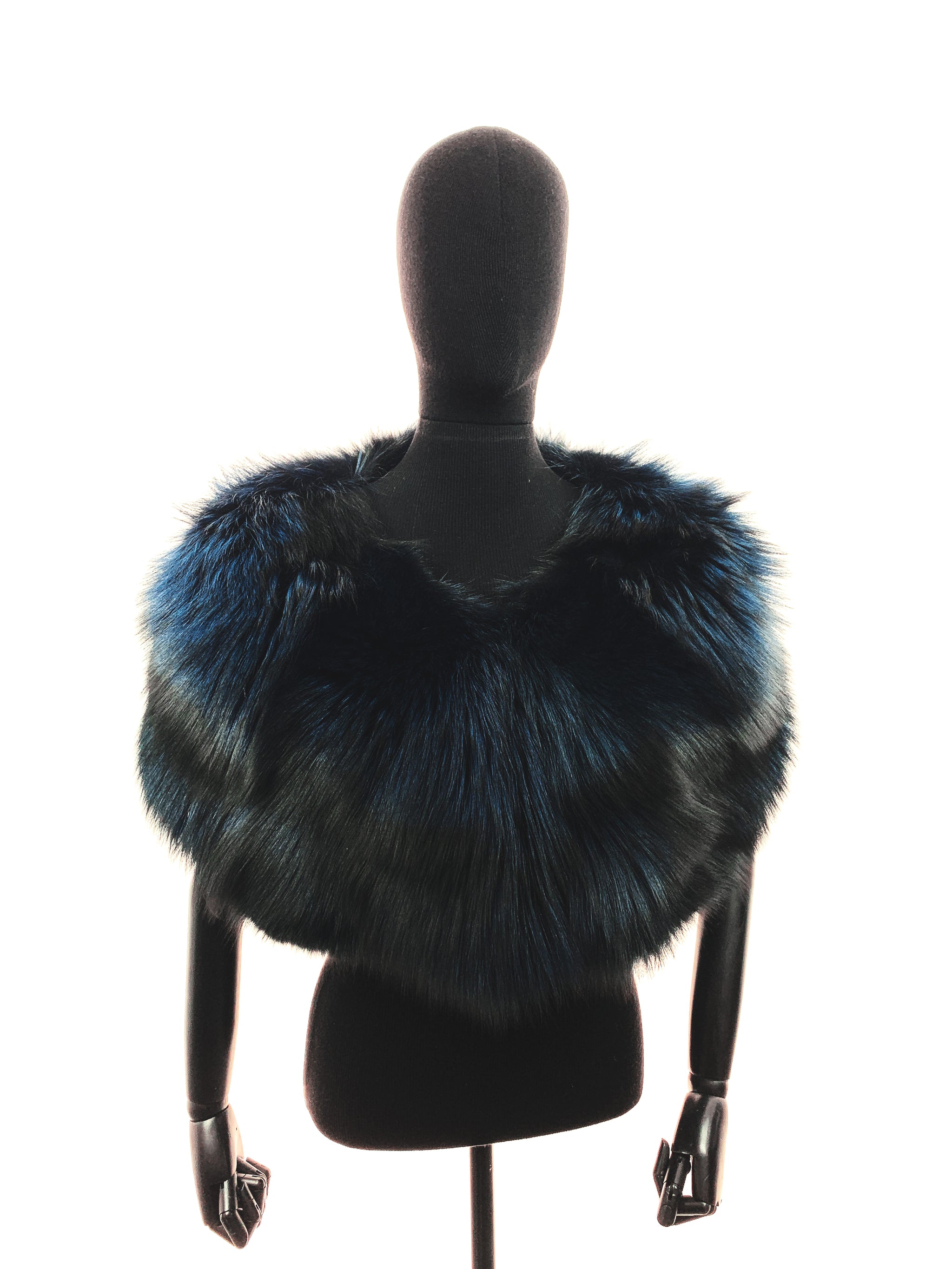 Blue dyed fox tiplet