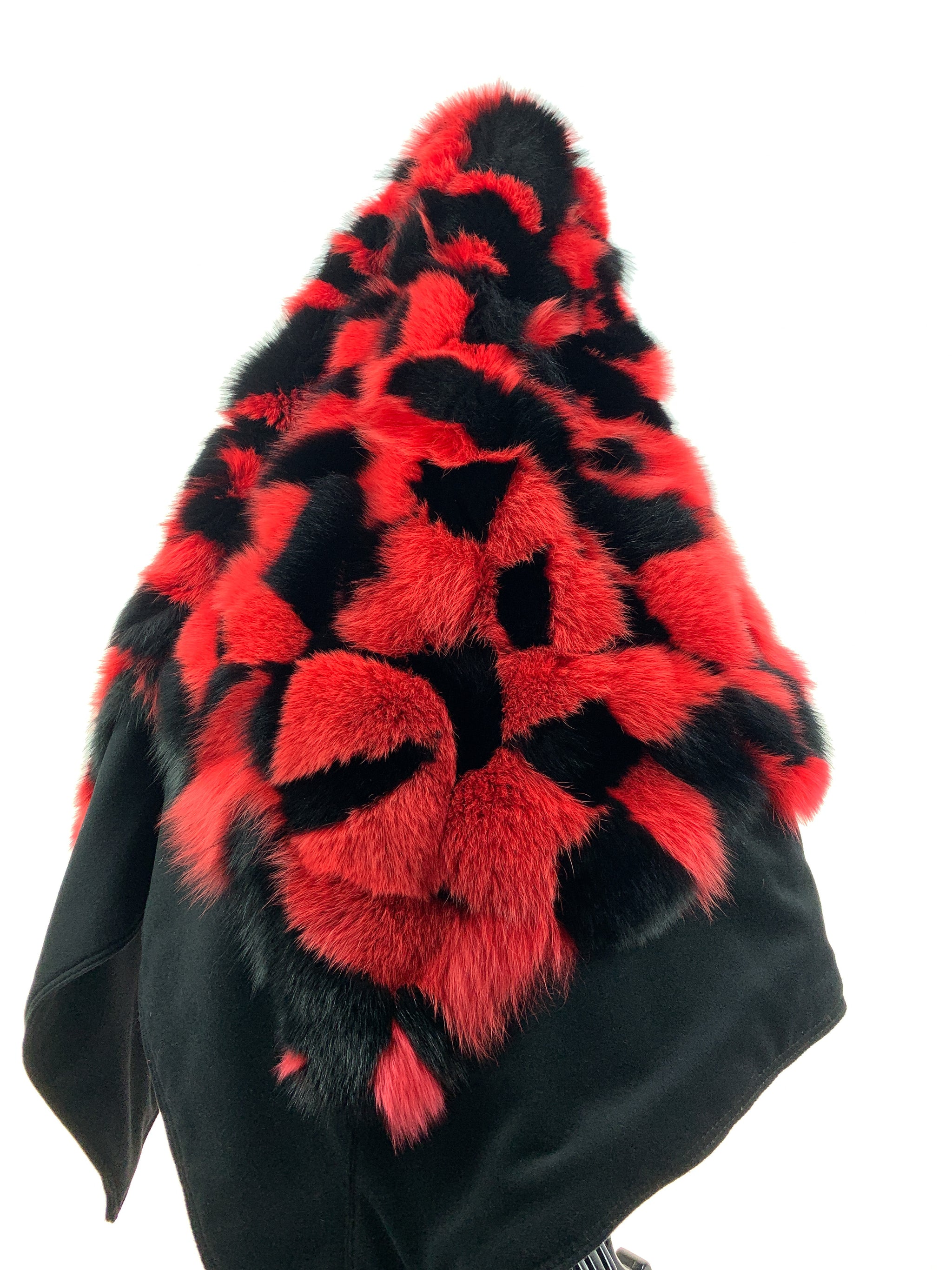Absolute select quality Scarlet Red & Black Fox mosaic throw